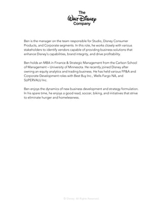 Supplier Diversity: The Walt Disney Company | PDF