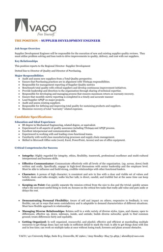 Supplier Development Engineer | PDF
