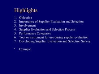 Supplier evaluation and selection | PPT