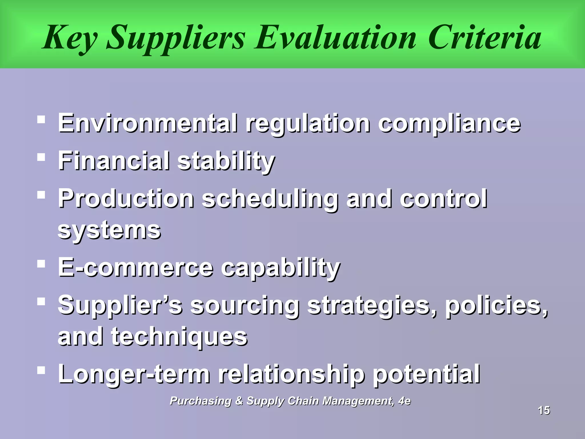 Supplier evaluation & selection | PPT