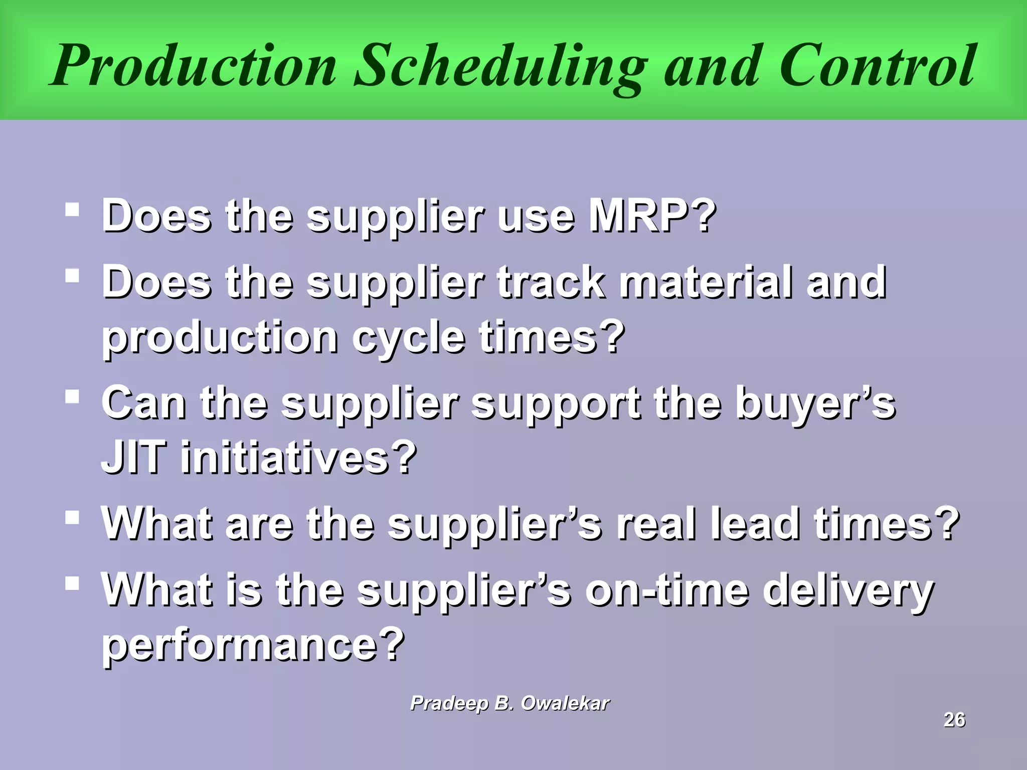 Supplier Evaluation And Selection Ppt