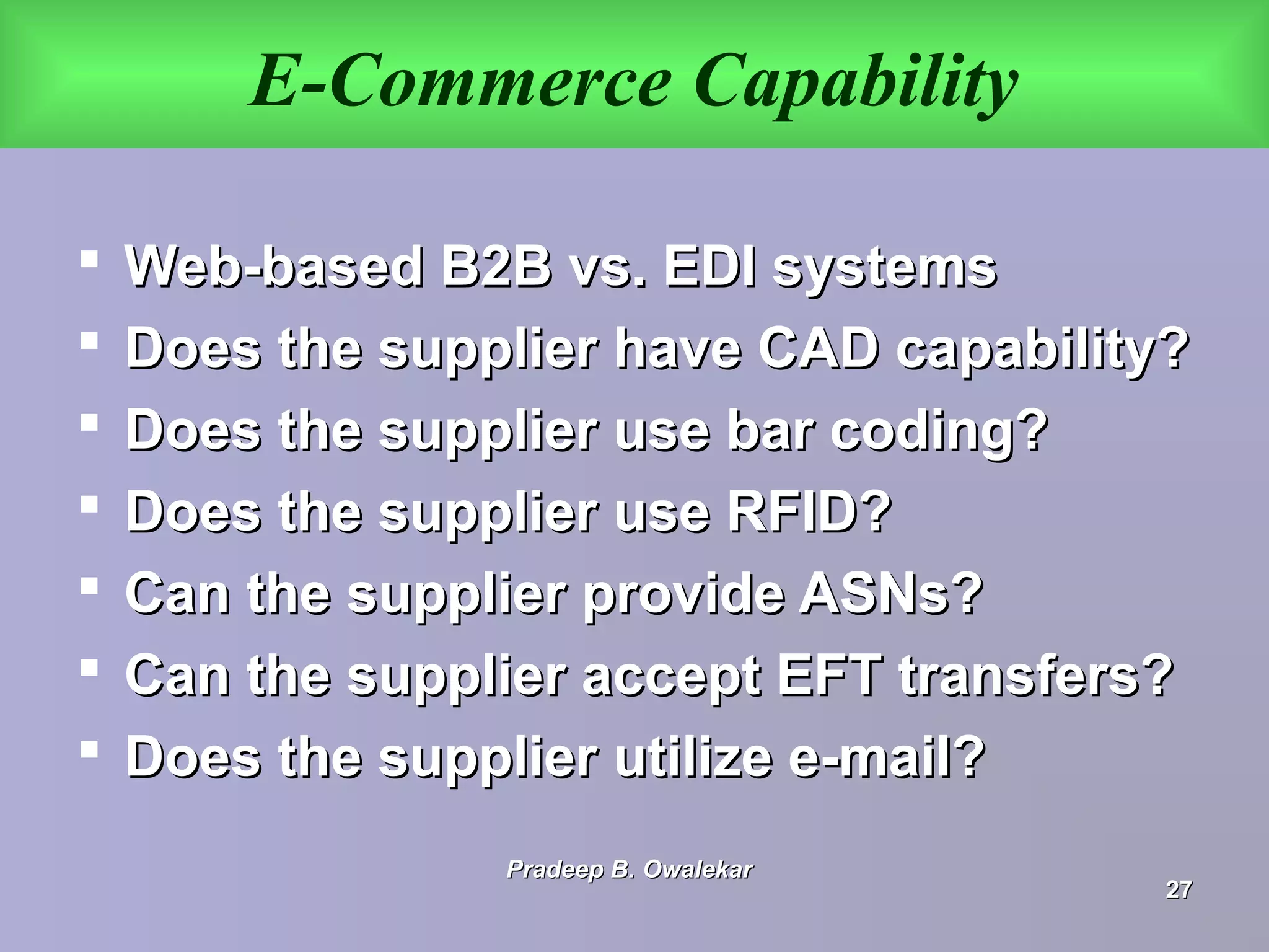 Supplier Evaluation And Selection Ppt