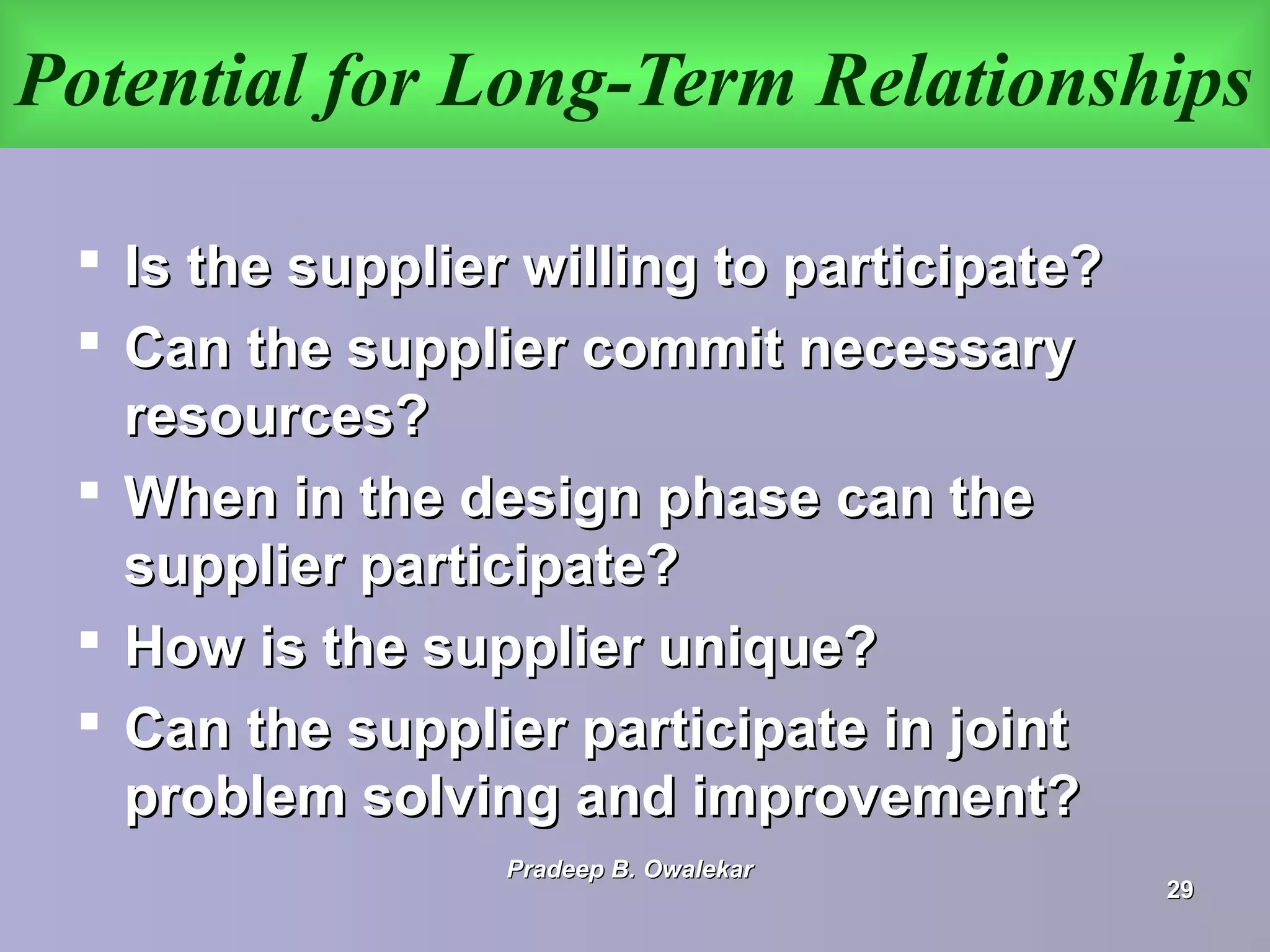 Supplier Evaluation And Selection Ppt