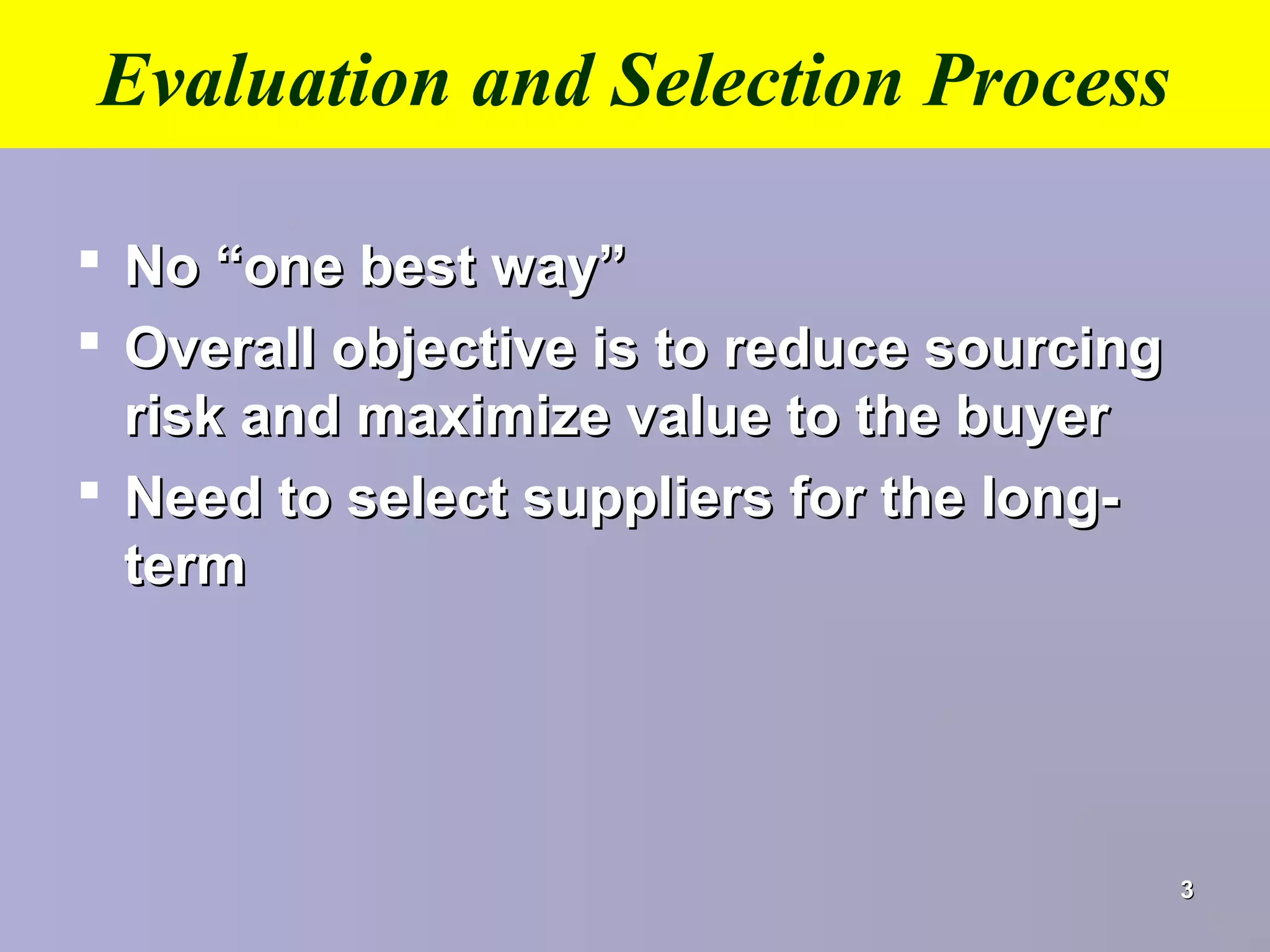 Supplier Evaluation And Selection Ppt