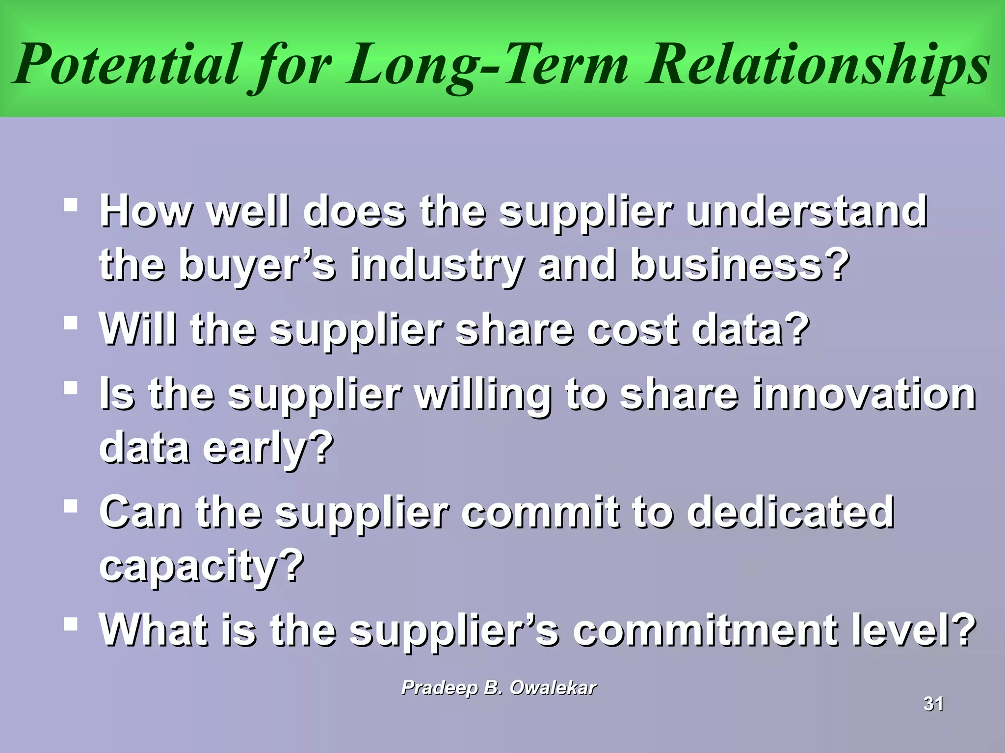 Supplier evaluation & selection | PPT