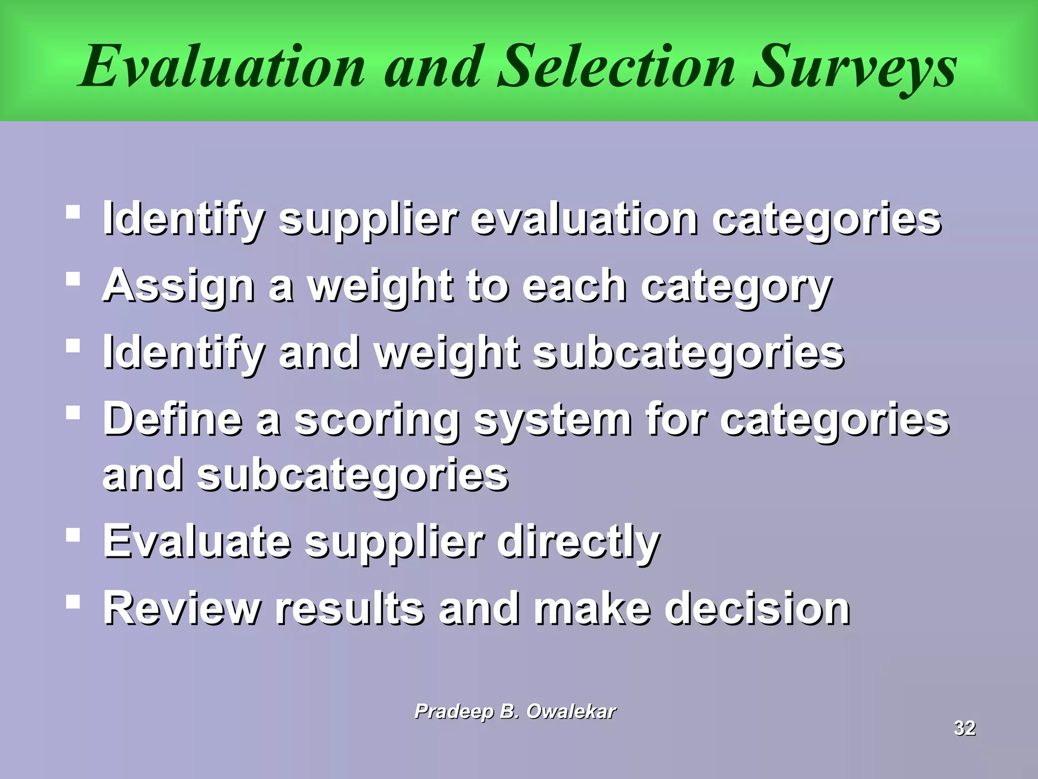 Supplier Evaluation And Selection Ppt