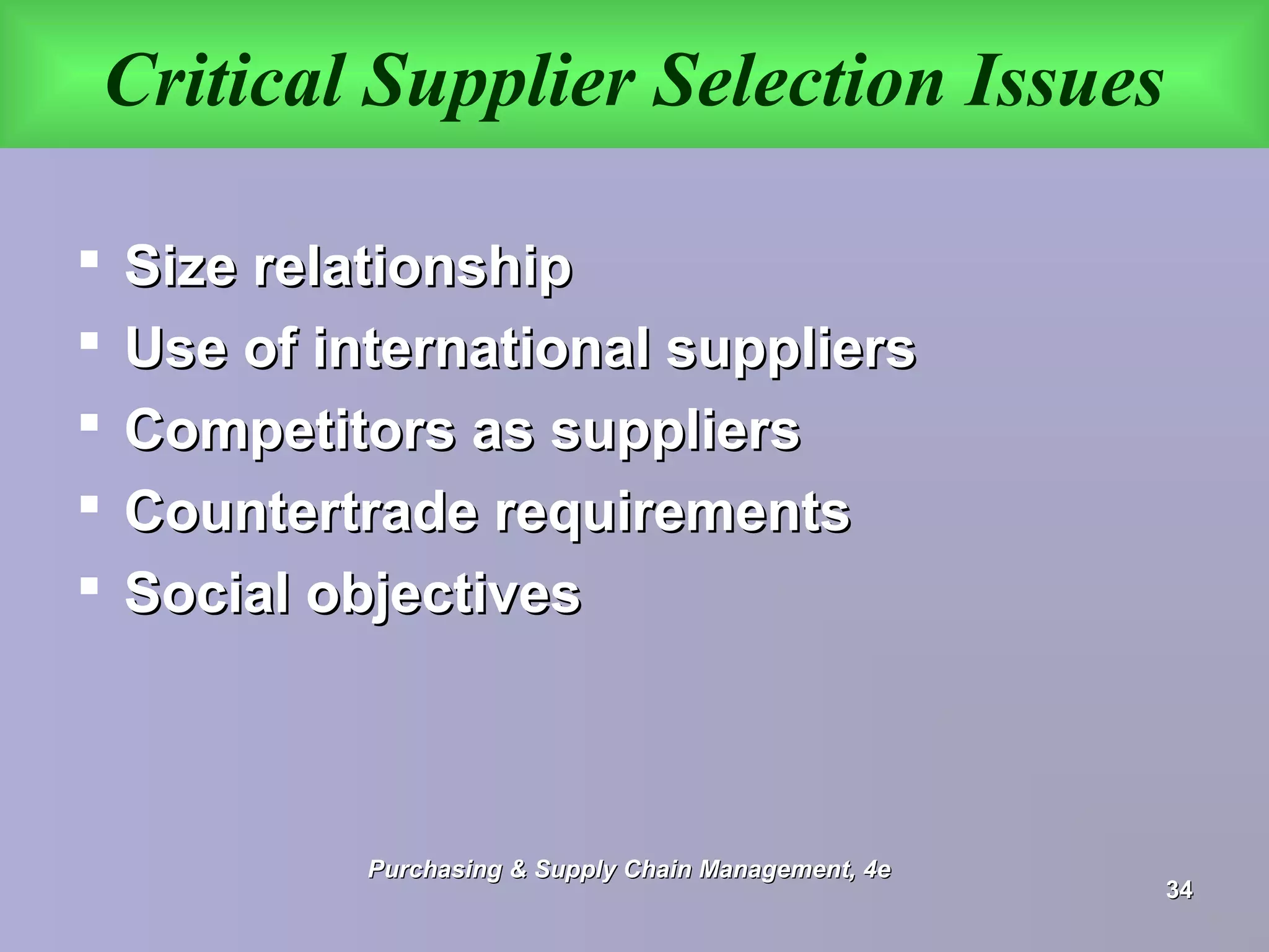 Supplier Evaluation And Selection Ppt