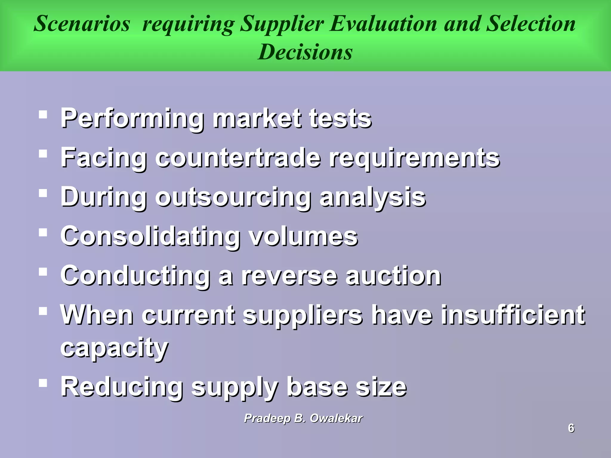 Supplier Evaluation And Selection Ppt