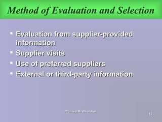 Supplier evaluation & selection | PPT