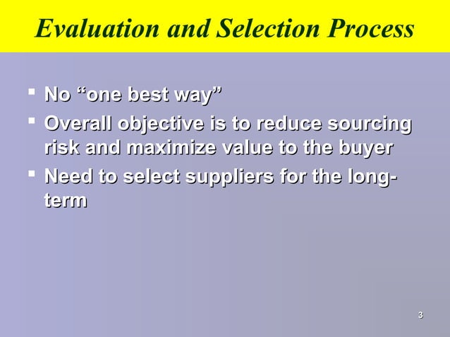 Supplier Evaluation And Selection Ppt