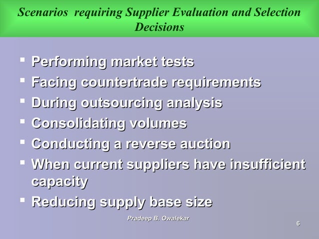 Supplier Evaluation And Selection Ppt