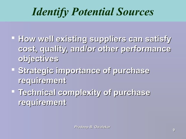 Supplier Evaluation And Selection Ppt