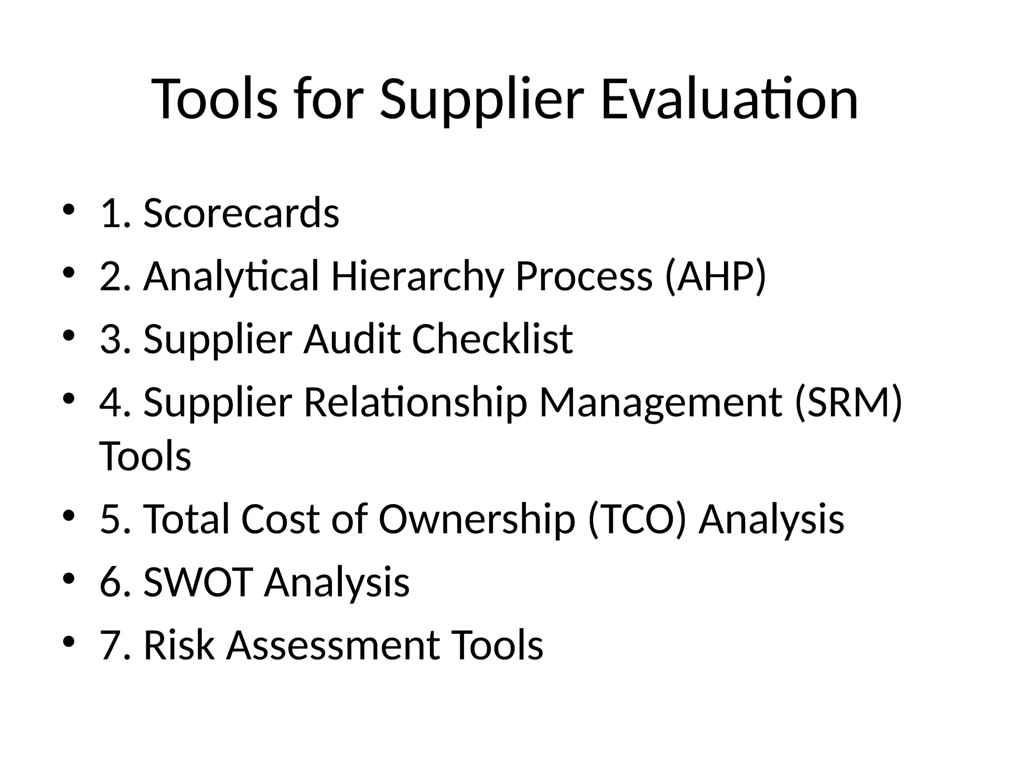 Supplier identification, Evaluation_Tools.pptx