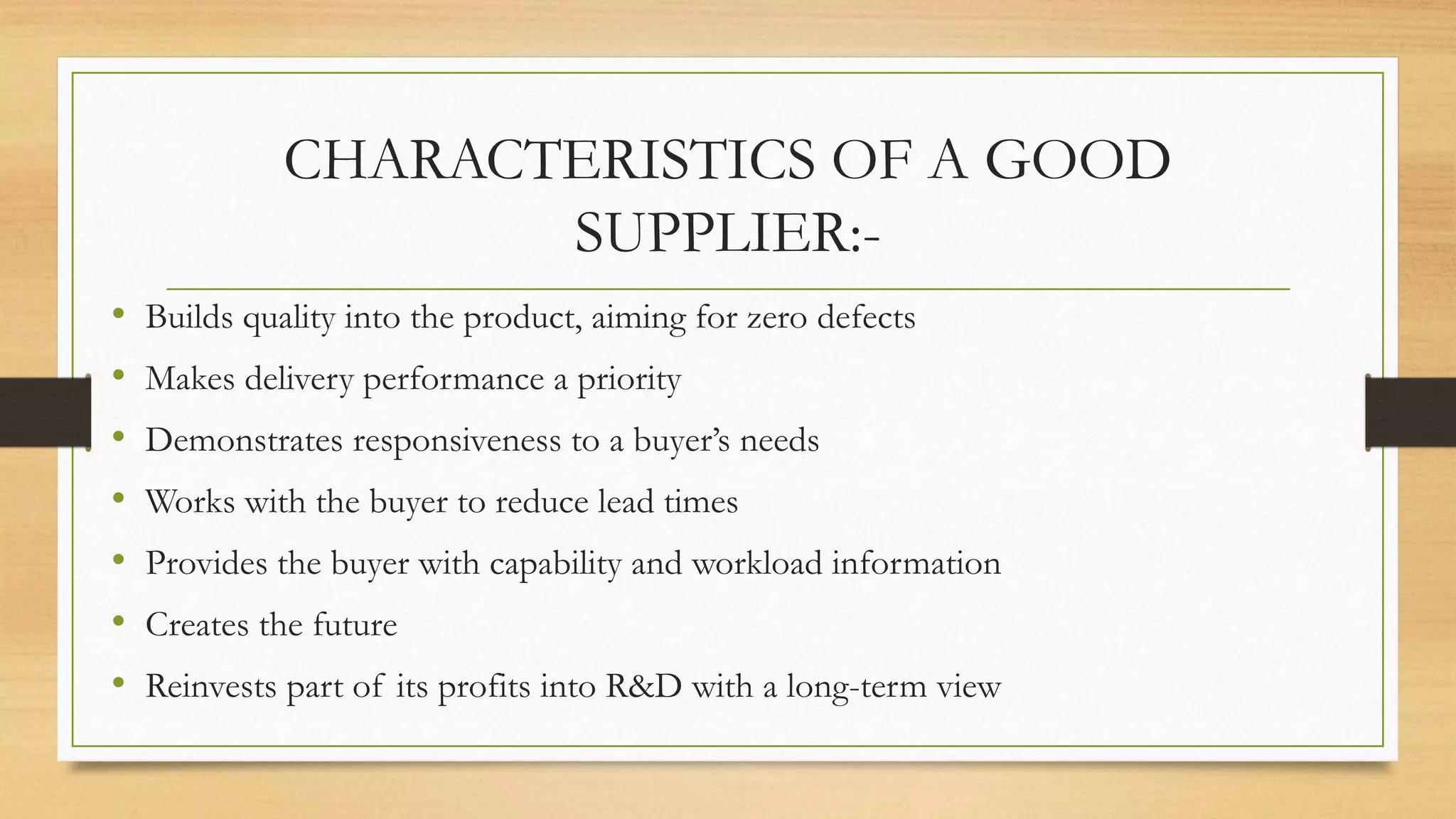 Supplier Evaluation And Selection Ppt