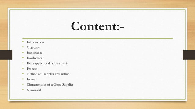 Supplier Evaluation And Selection Ppt