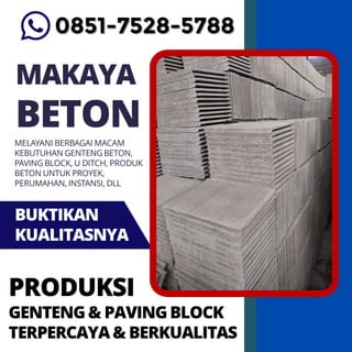 Produksi Conblock K300 di Malang, Call 0851-7528-5788 | PDF