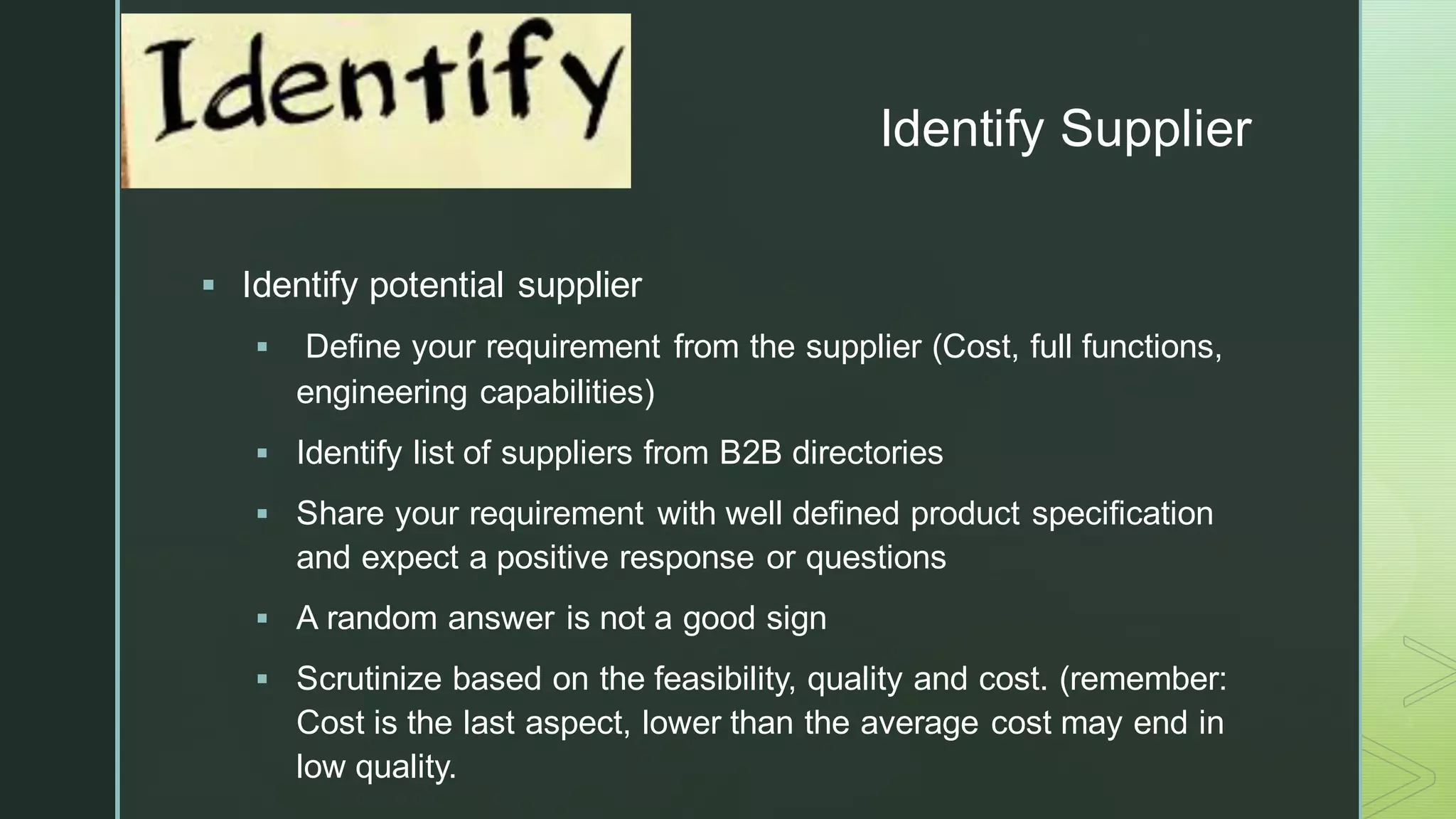 Supplier management | PDF