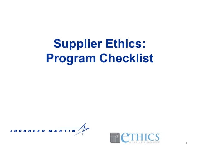 Supplier Mentoring Program Checklist | PPTX