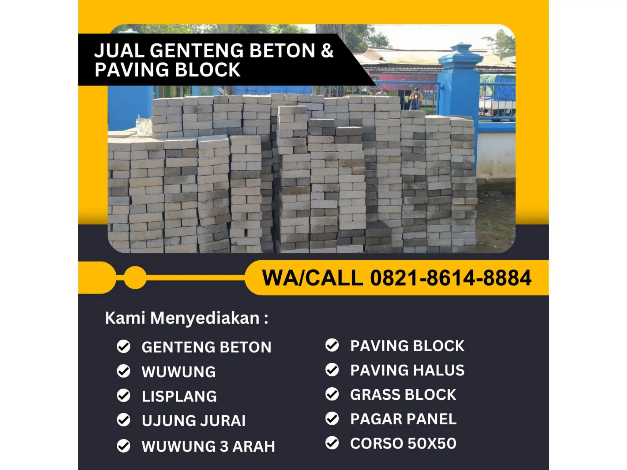 Supplier Paving Ukuran Besar Pengiriman ke Ngantang, CALL WA 0821-8614 ...
