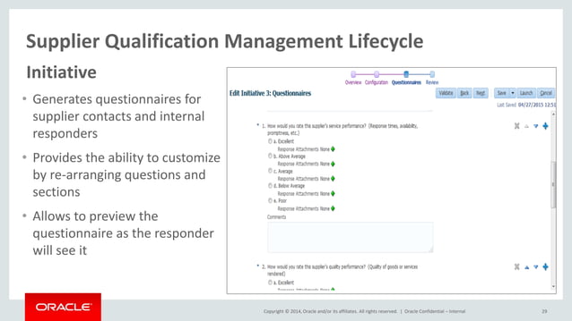 Oracle Supplier Qualification Document Presentation | PPTX | Business | Business and Finance