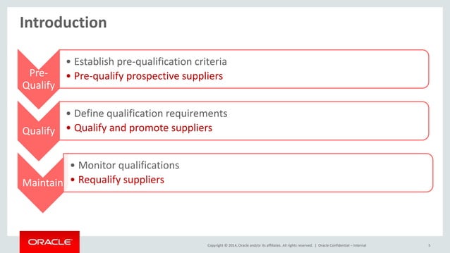 Oracle Supplier Qualification Document Presentation | PPTX | Business | Business and Finance