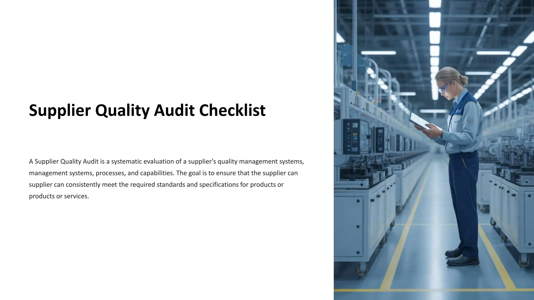 Supplier Quality Audit Checklist with eAuditor Audits & inspections | PDF