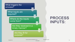 Supplierr audit checklist | PPTX