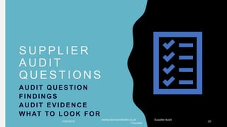 Supplierr audit checklist | PPTX
