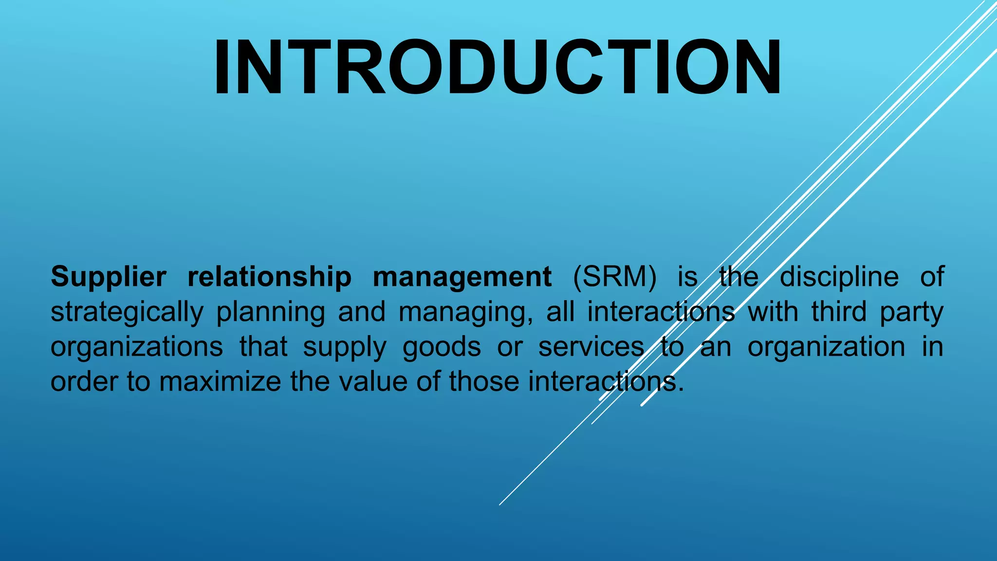 Supplier Relationship Management | PPTX
