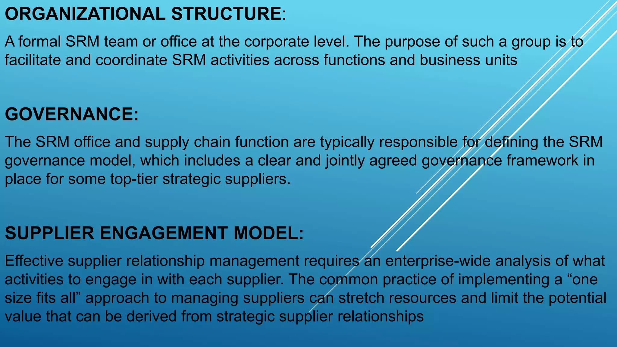 Supplier Relationship Management | PPTX