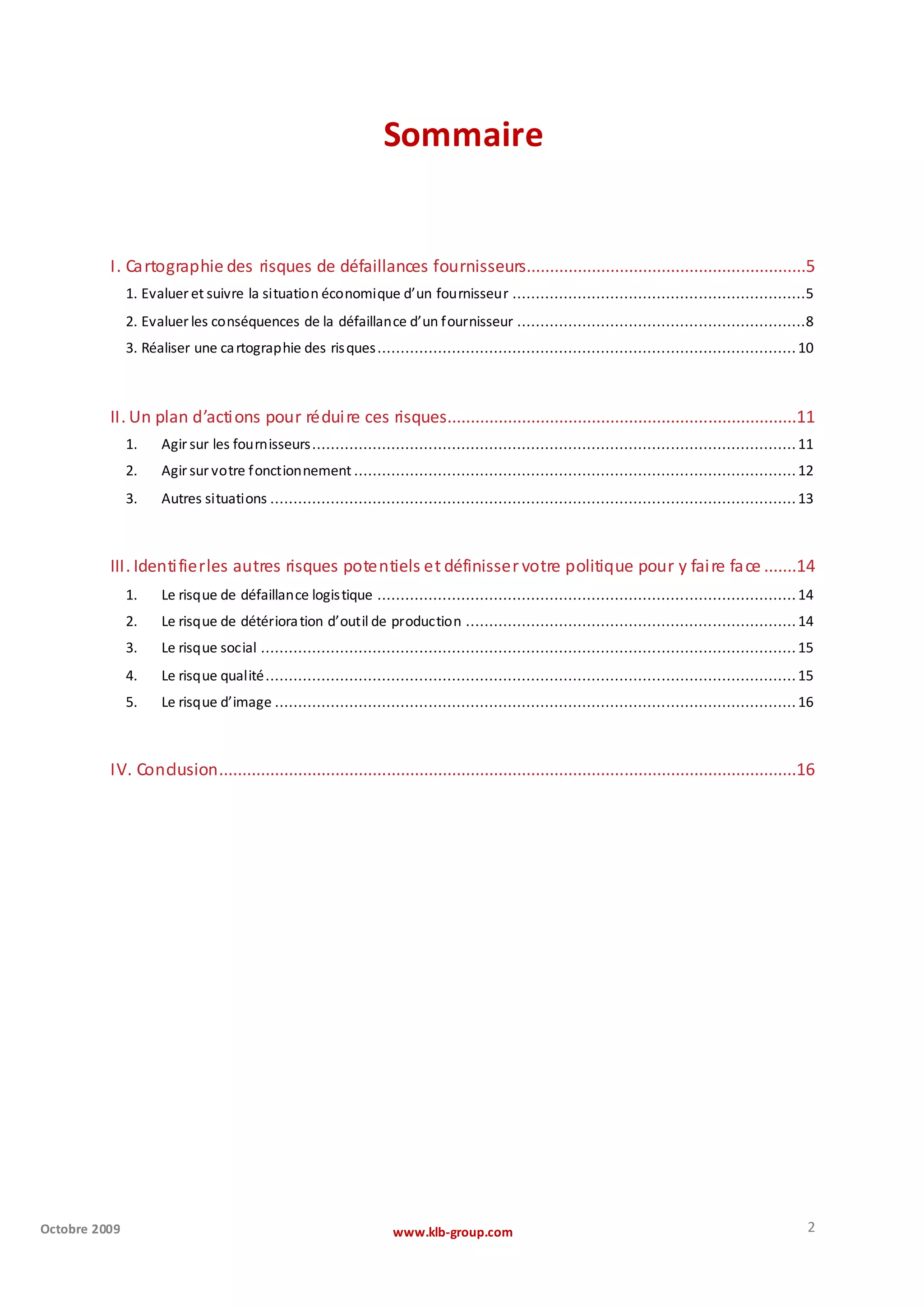 KLB group: Supplier risk management - Gestion du risque fournisseur ...