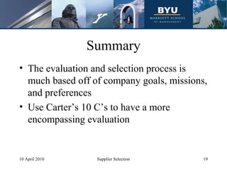 Supplier selection | PPT