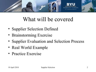 Supplier selection | PPT