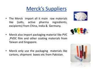 Supplier selection process of Merk | PPTX