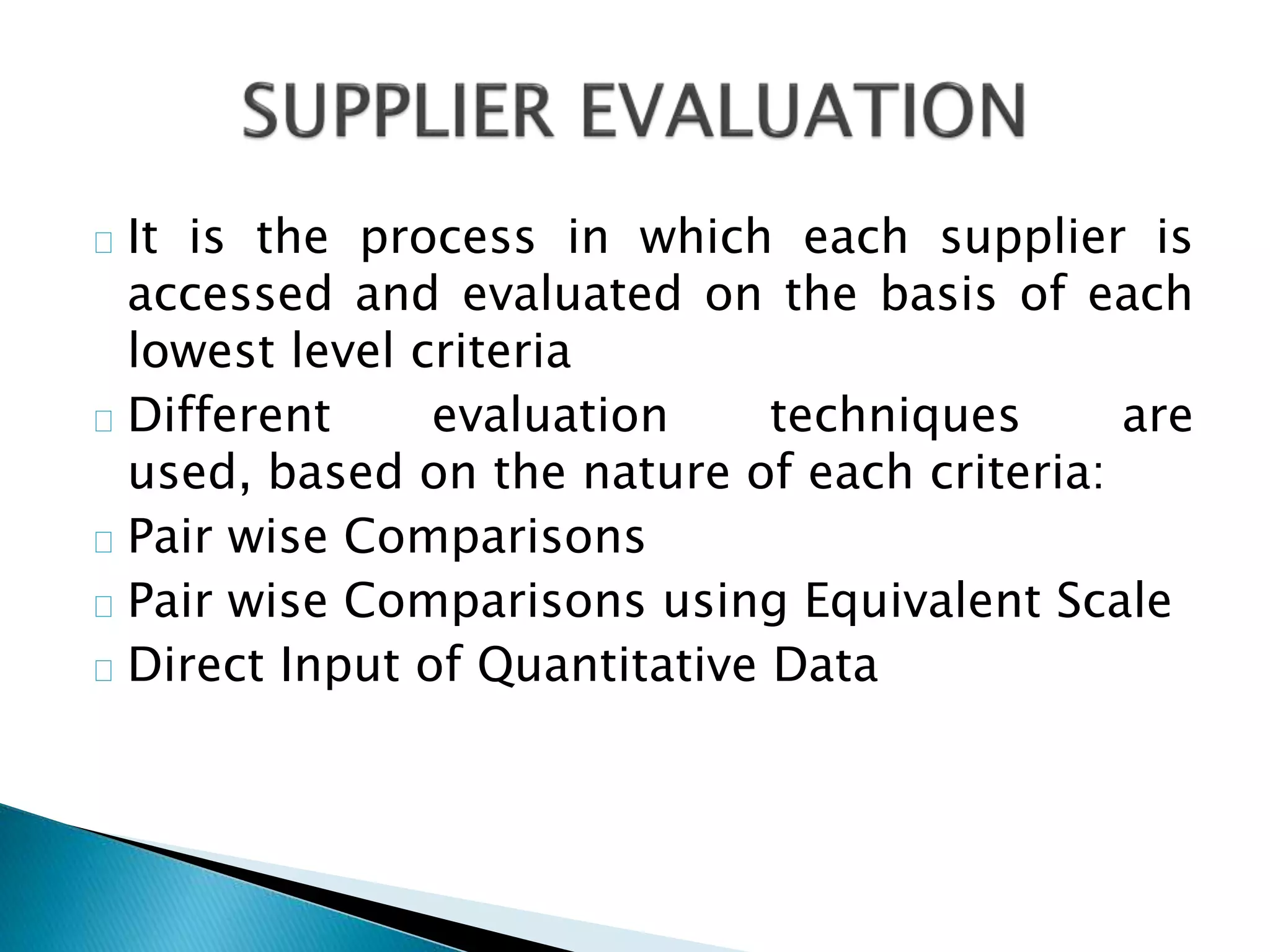 Supplier Selection Using Ahp Ppt