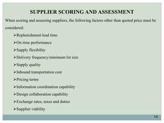 Suppliers selection in construction supply chain management | PPTX