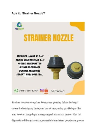 Supplier Strainer Nozzle_ Komponen Penting dalam Pengolahan Air _0813 ...