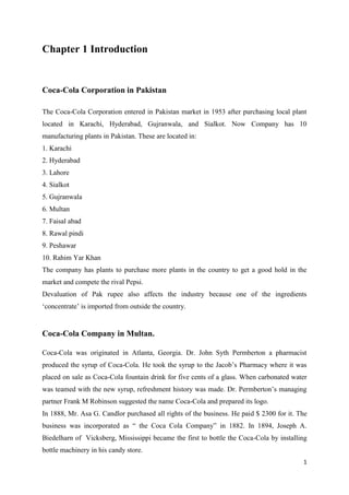 Supplire Partnership Coca Cola Multan TQM | DOCX
