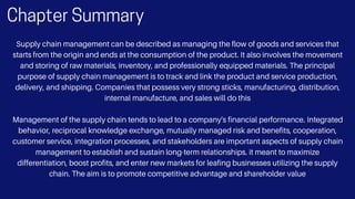 Supply Chain Management in Hospitality Industry(Chapter 1) | PPTX