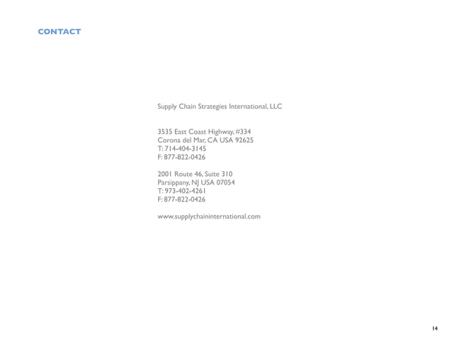 Supply Chain Strategies International | PPT Supply Chain Strategies International | PPT