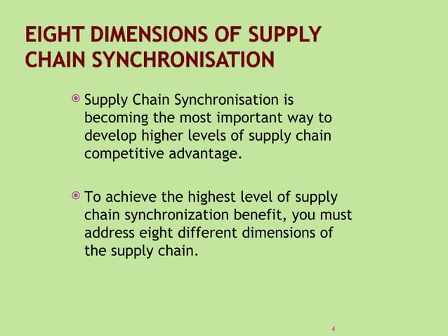 Supply Chain Synchronisation For Effective Operations Planning Revised