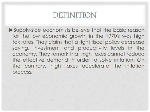 Supply-Side Economics | PDF