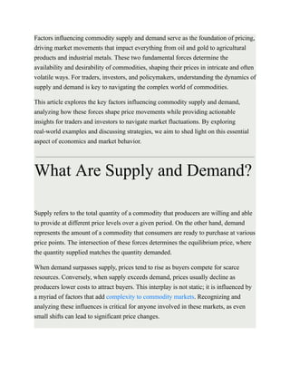 6 Factors Influencing Commodity Supply and Demand in 2025 | Skyriss | PDF