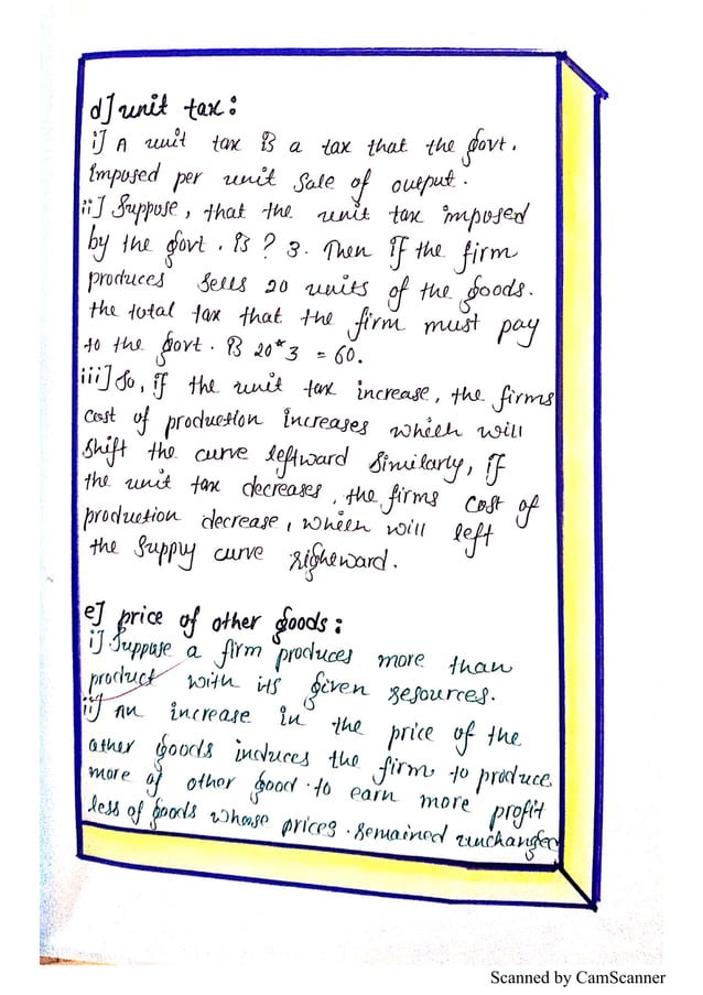 Supply and its Determinants - Class 12 Commerce Economics Project | PDF