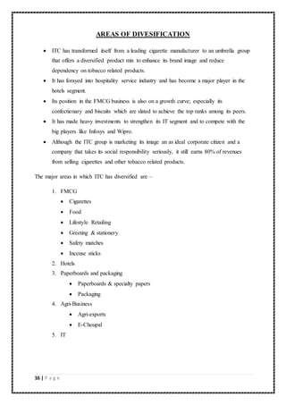 Supply Chain Management Assignment on ITC- Diversification | DOCX