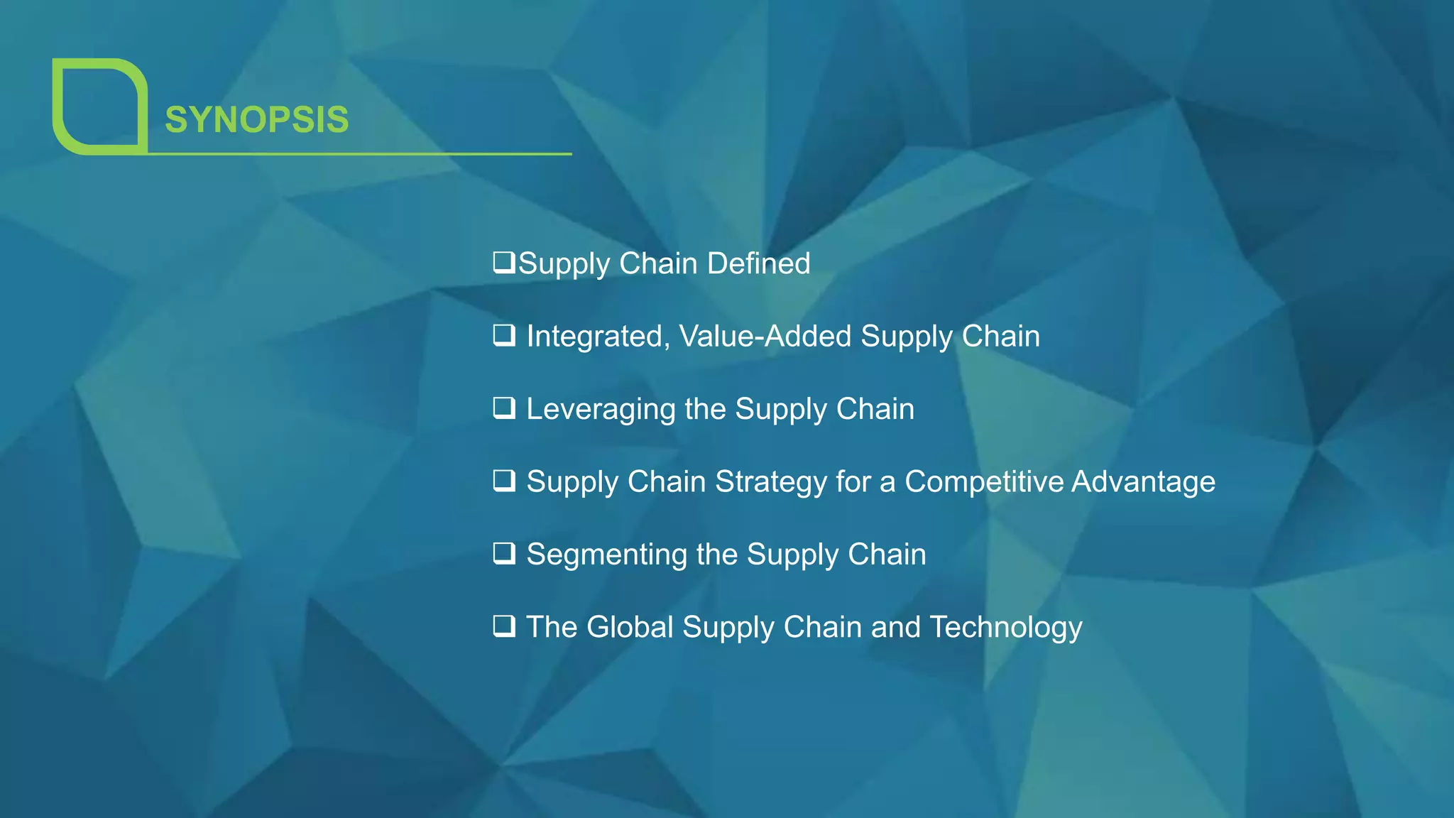 Supply chain overview | PPTX