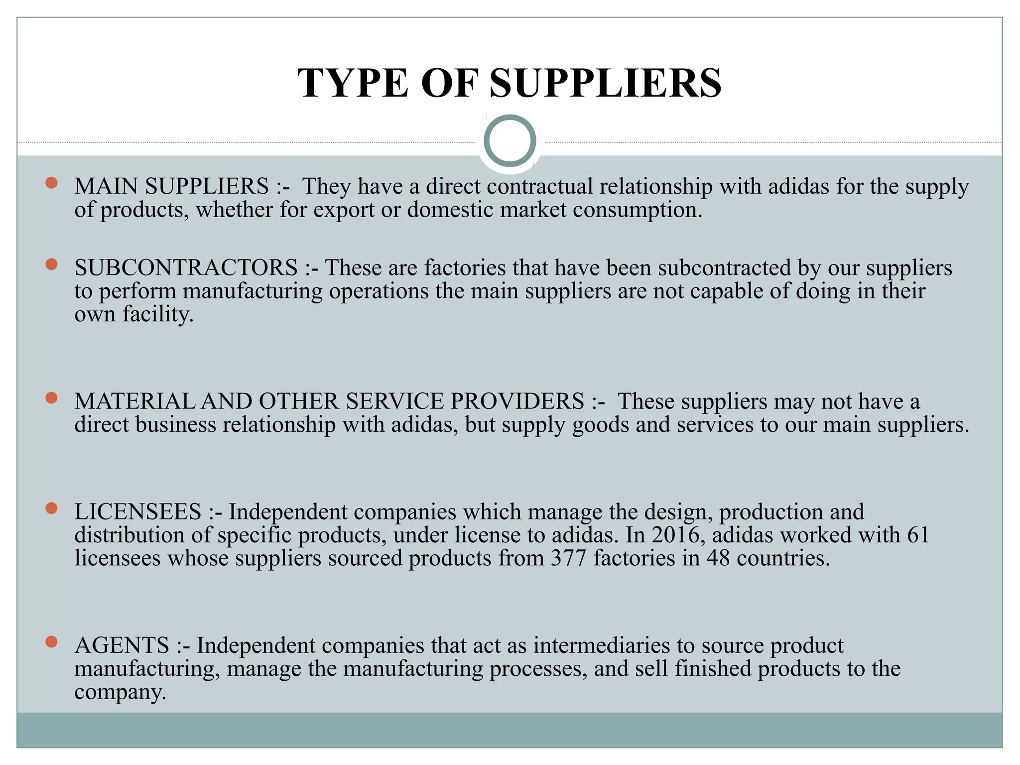 Supply chain and logistic of adidas | PPT