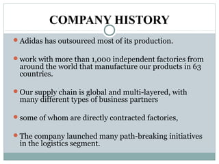 Supply chain and logistic of adidas | PPT