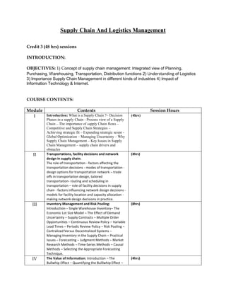 Supply chain and logistics management1 | DOCX