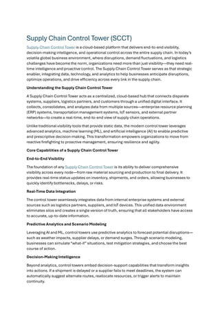 What is a Supply Chain Control Tower (SCCT)? | PDF